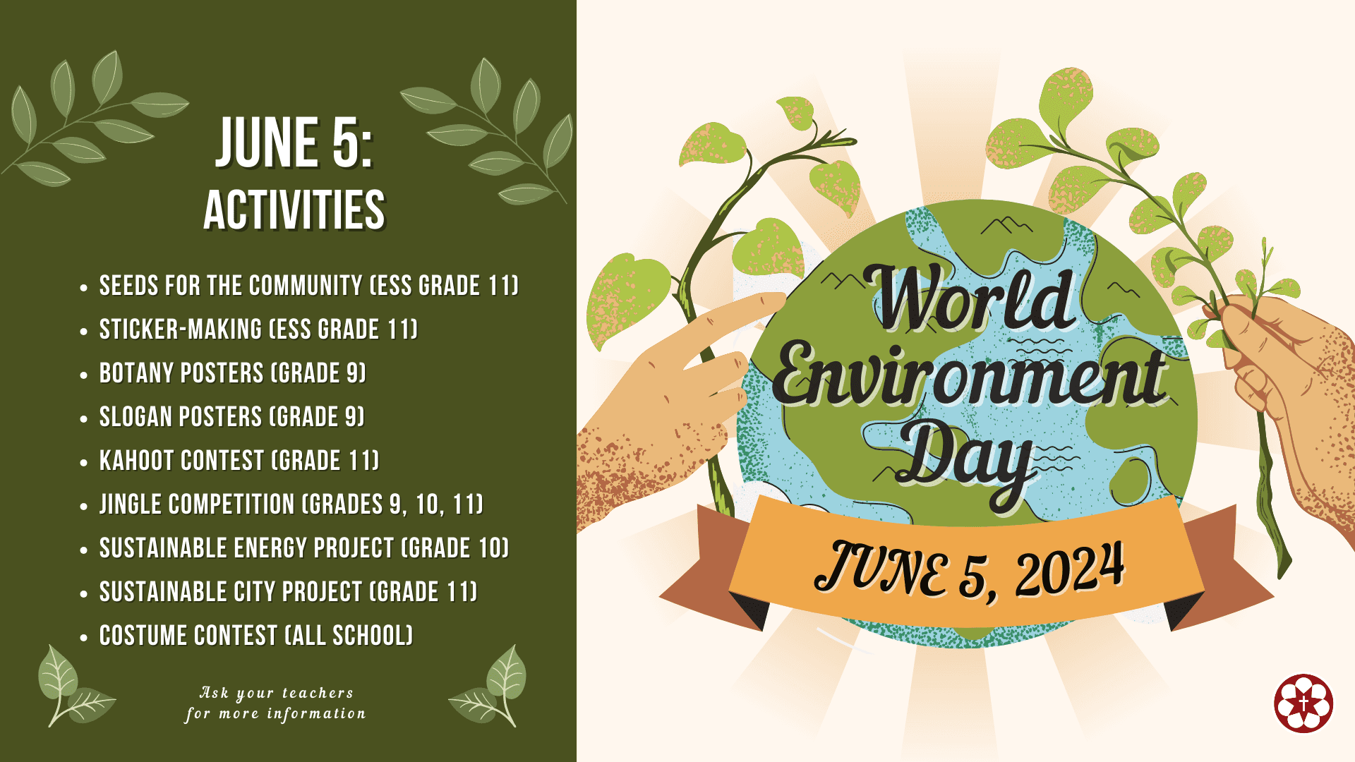 June 5 - HS World Environment Day Activities - Aquinas